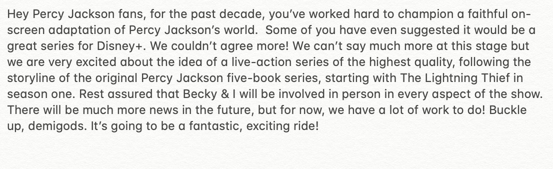 Attention demigods: A Percy Jackson series is finally happening! • SEA Wave