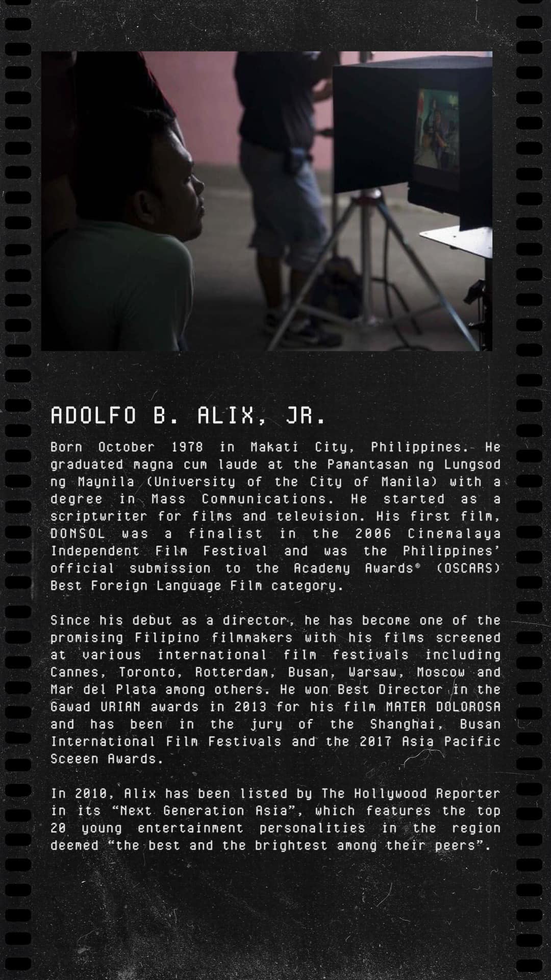 Online Filmmaking Class with Direk Adolfo Alix Jr • SEA Wave